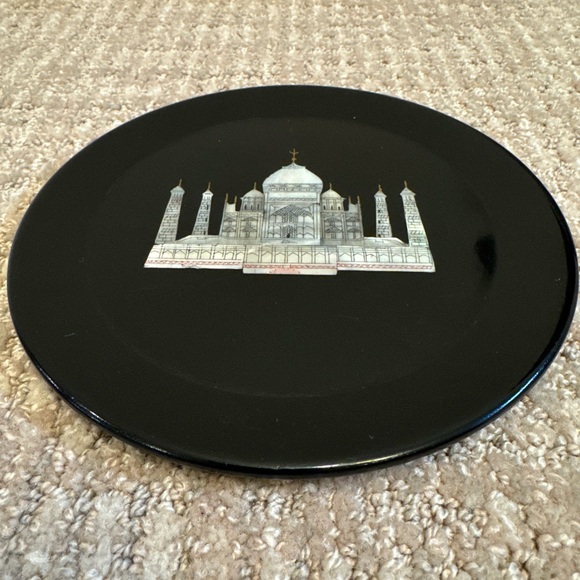 Accents | Pietra Dura Taj Mahal Black Marble Plate | Poshmark